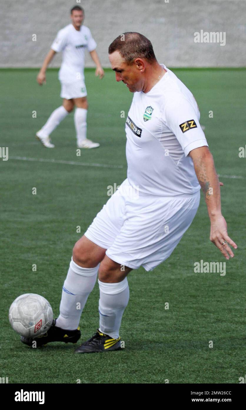 Former professional footballer and actor Vinnie Jones, 46, enjoys his ...