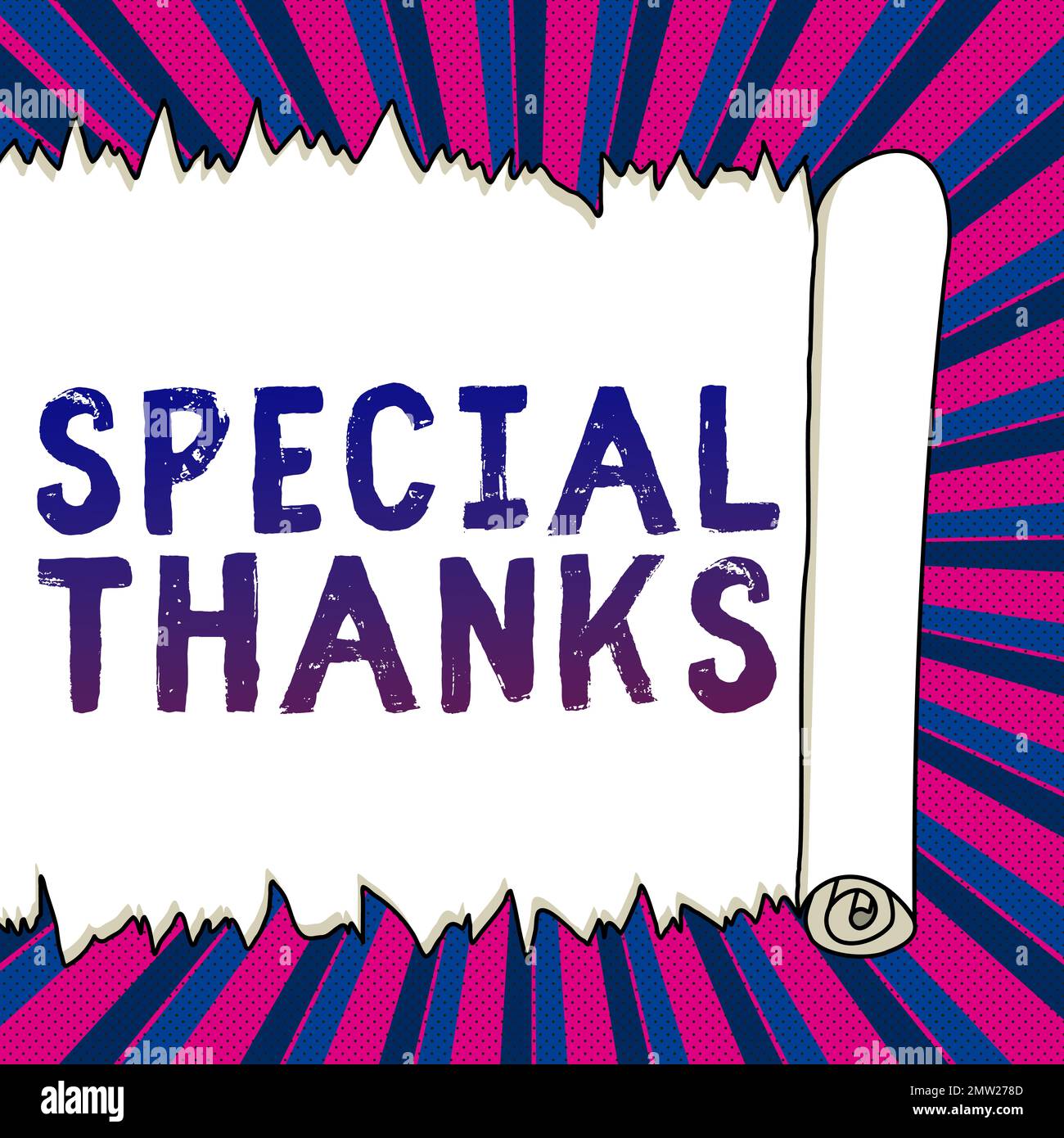 Text caption presenting Special Thanks. Concept meaning expression of ...