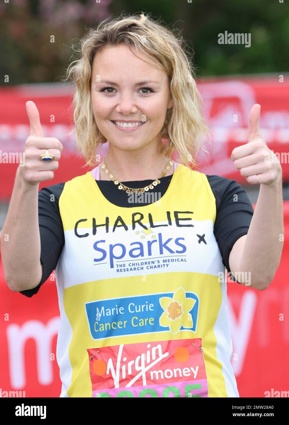 Charlie Brooks Poses For Photographers At The Celebrity Start During The 2011 Virgin Money