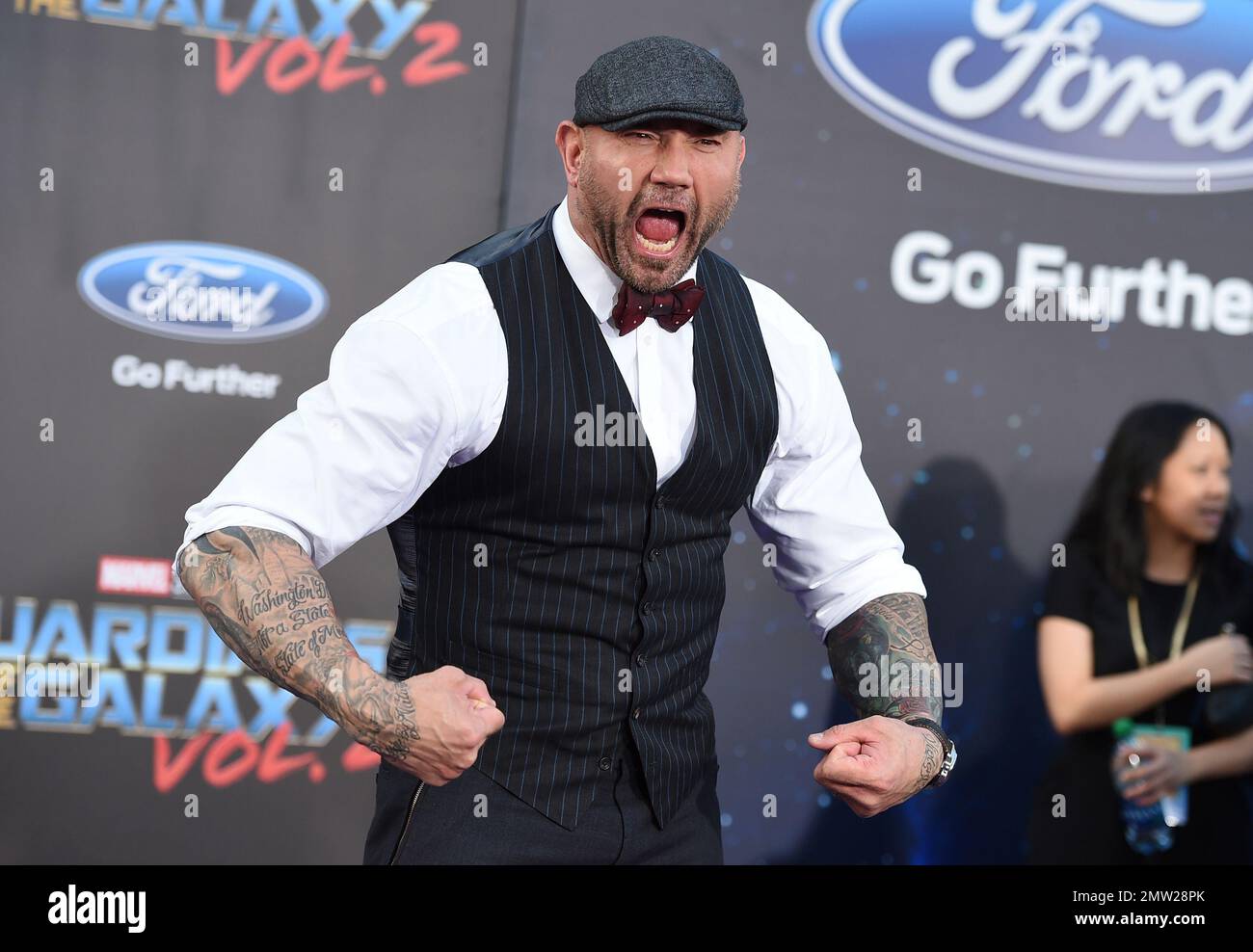 Dave Bautista arrives at the world premiere of "Guardians of the Galaxy ...
