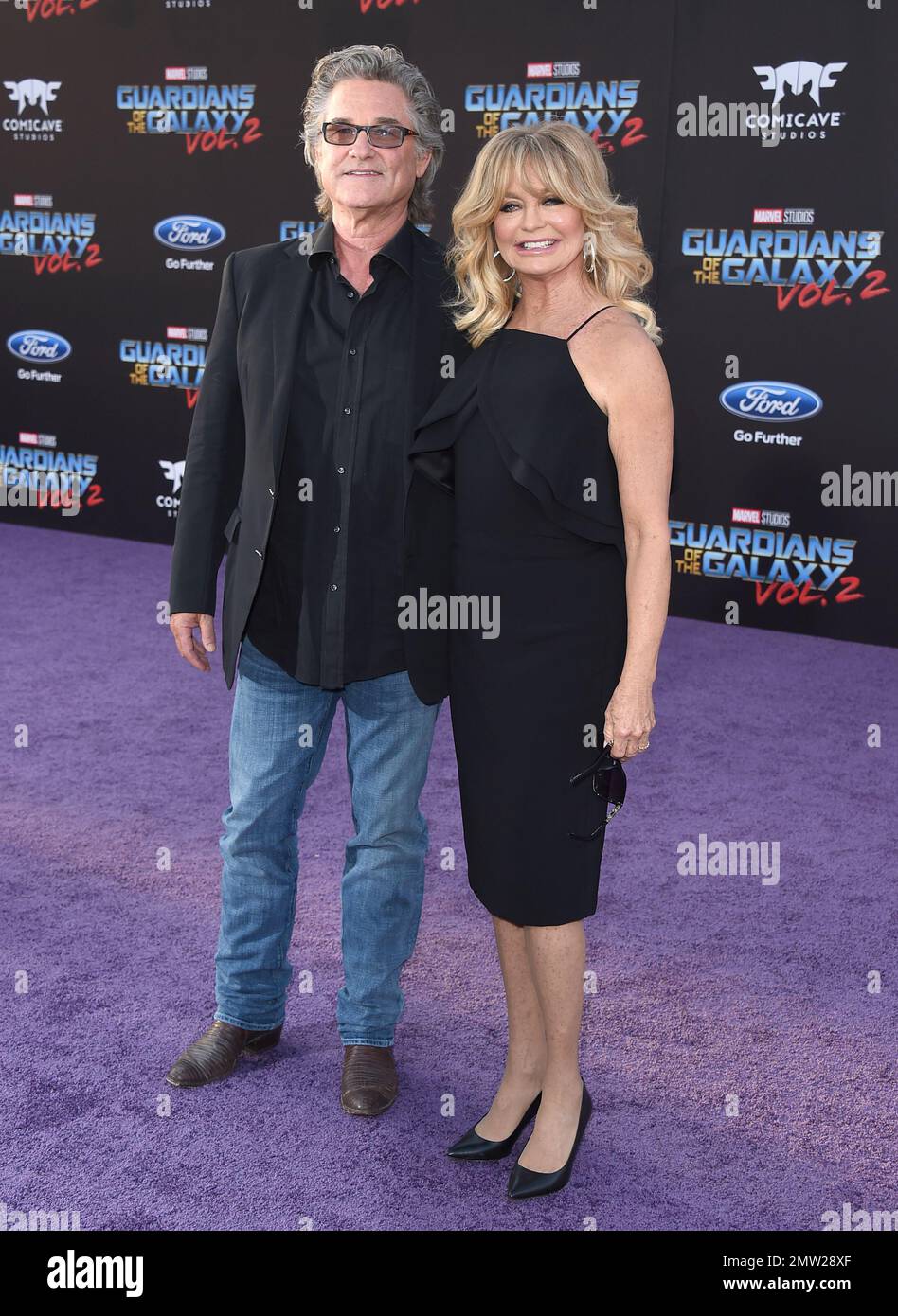 Kurt Russell, left, and Goldie Hawn arrive at the world premiere of ...