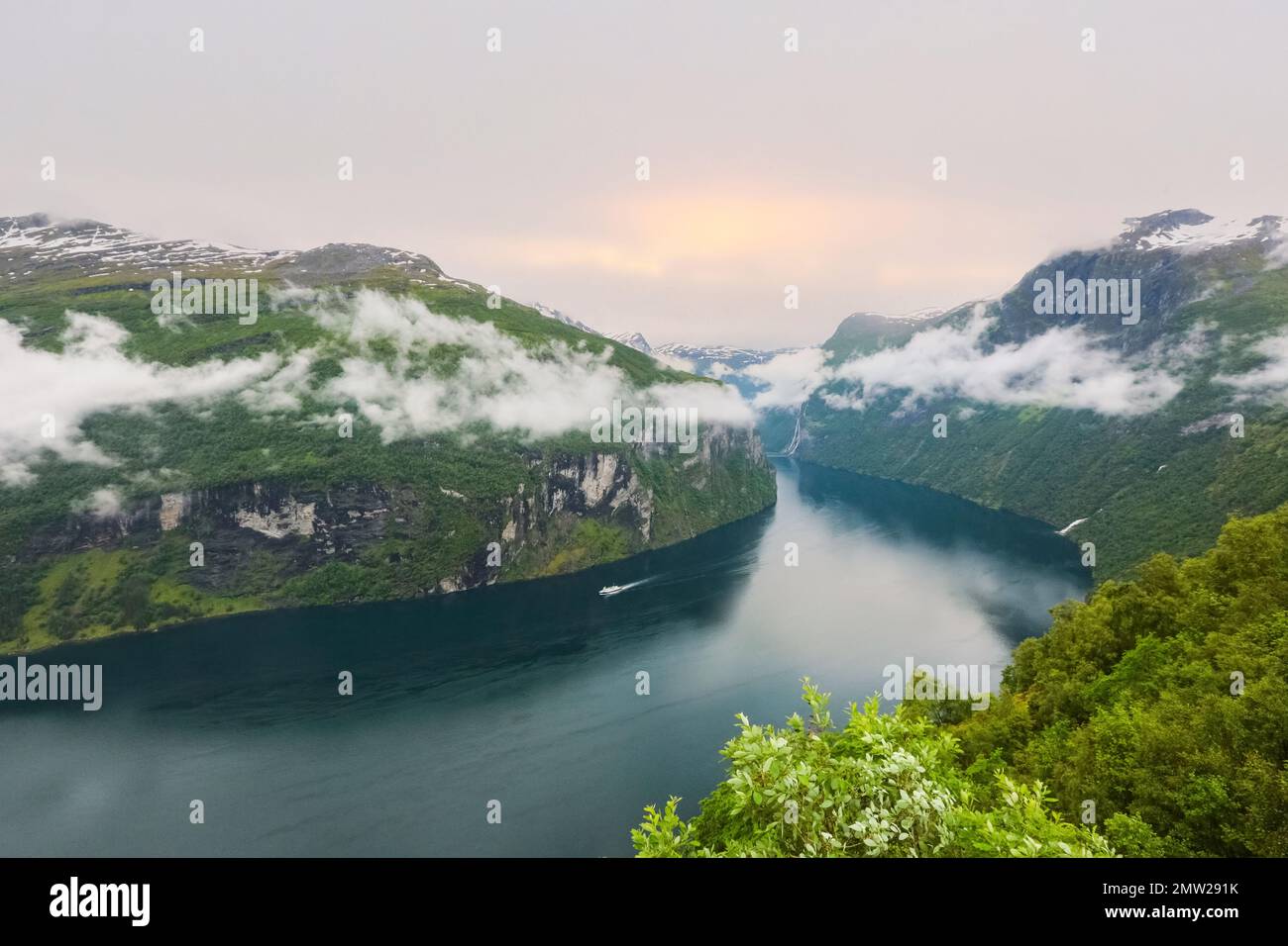 Norwegian Geiranger fjord (UNESCO World Heritage Site), with majestic ...