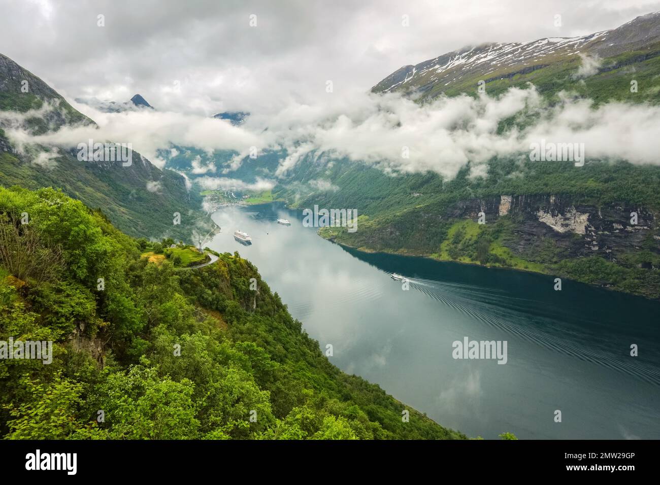 Norwegian Geiranger fjord (UNESCO World Heritage Site), with majestic ...