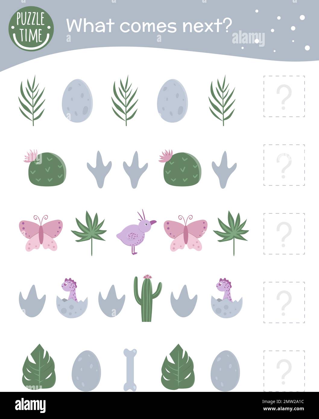 What comes next. Matching activity for preschool children with ...