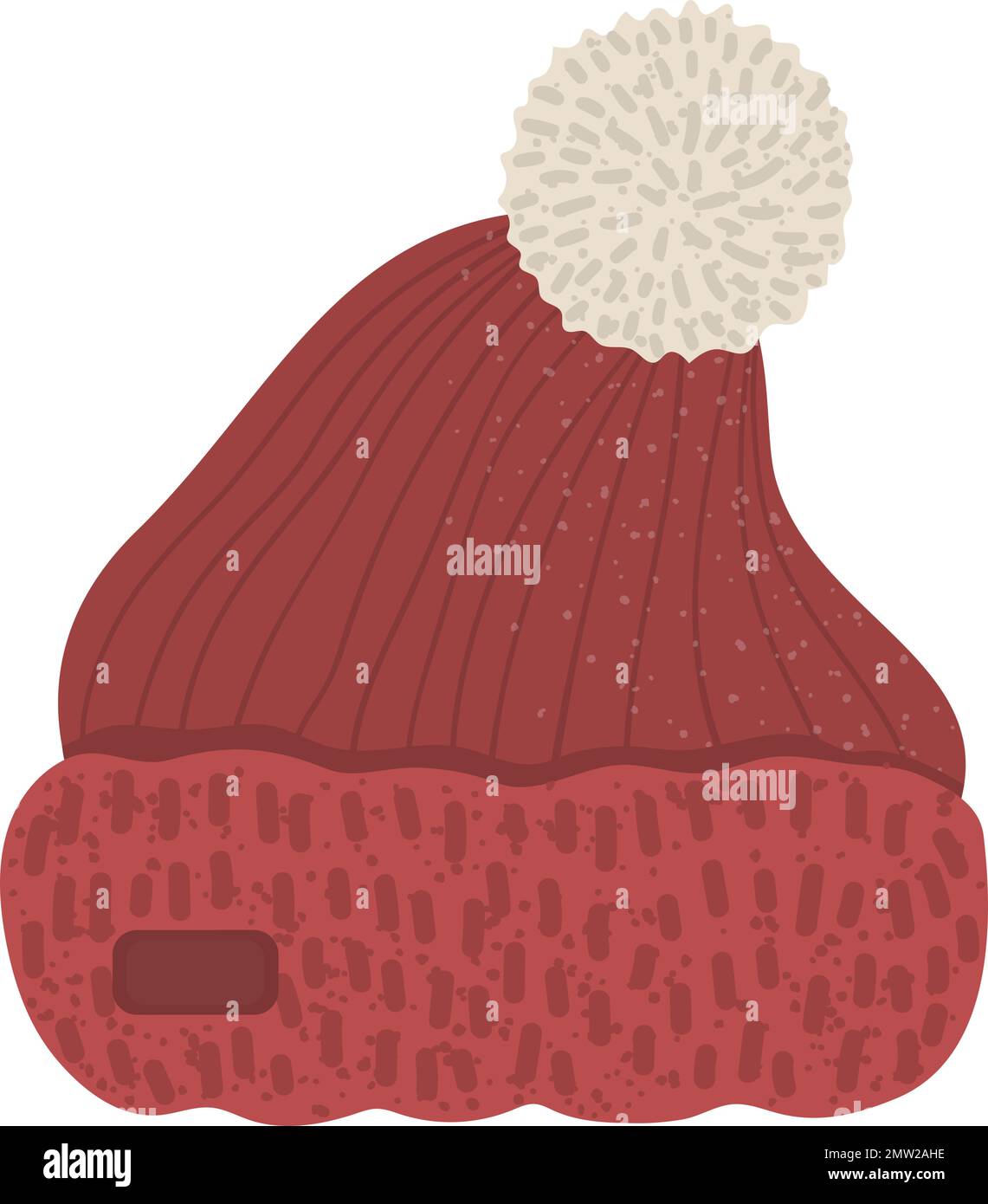 Winter clothes illustration. Red vector hat for cold weather isolated ...