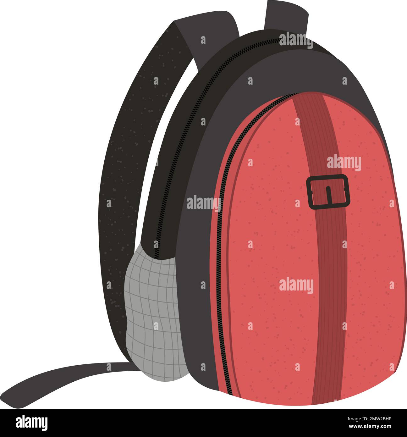 Vector flat illustration of a traveler’s backpack. Trip bag sign ...