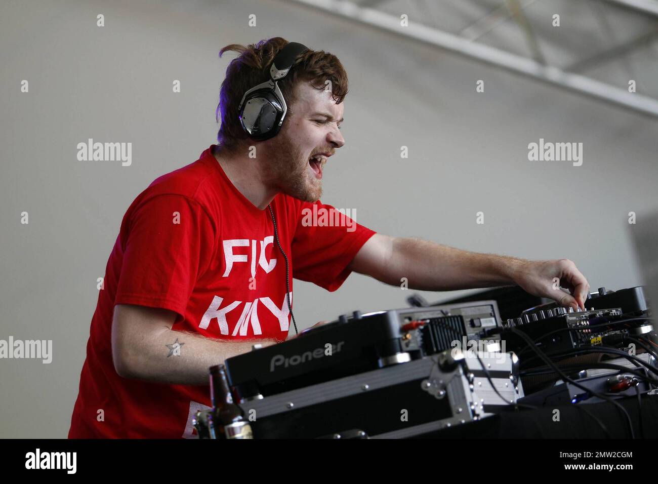 British DJ Rusko (aka Christopher Mercer) performs live during day one ...