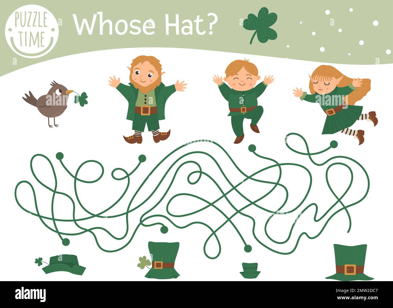 Saint Patrick’s Day maze for children. Preschool Irish holiday activity ...