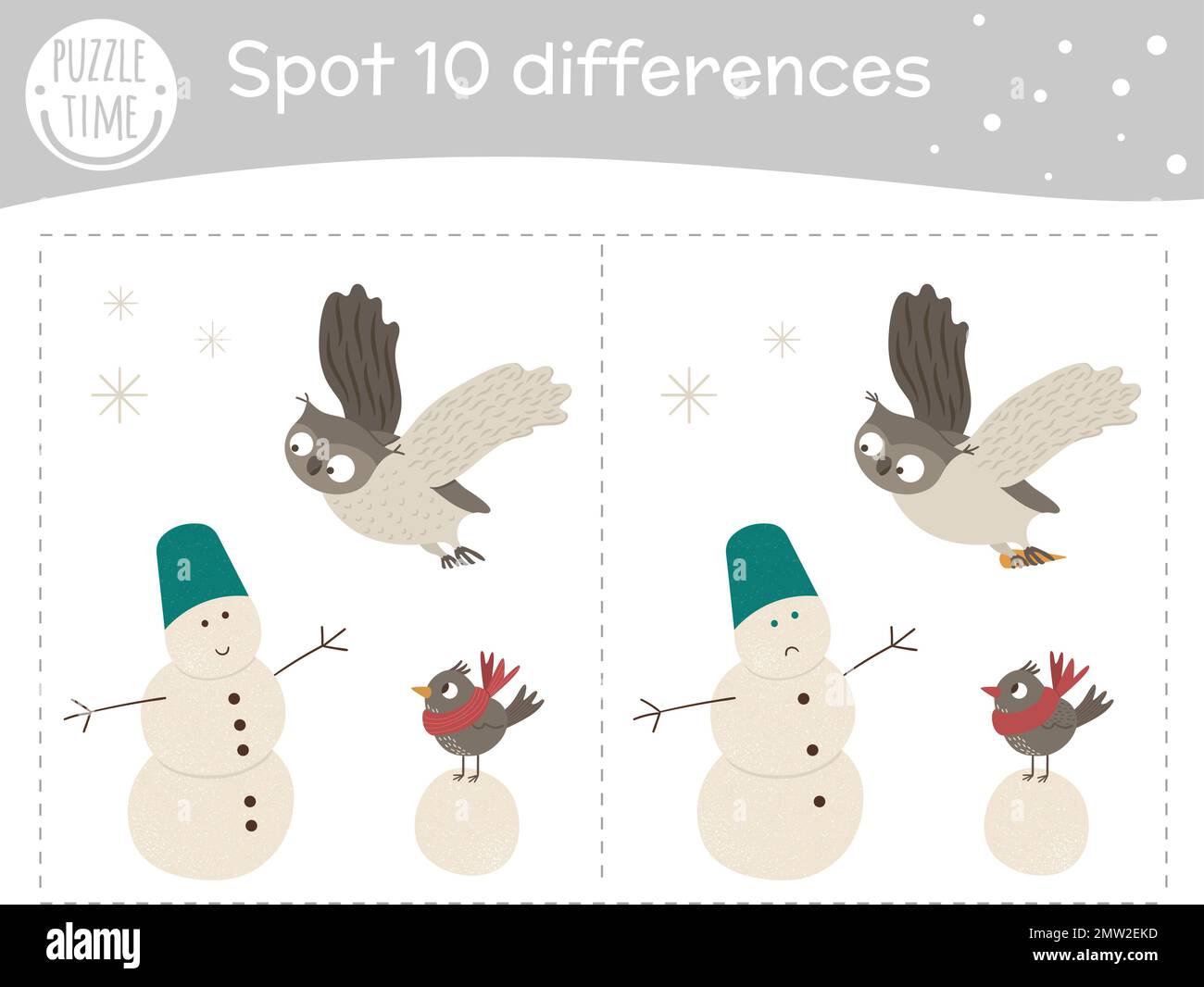 Winter find differences game for children. Holyday festive preschool ...