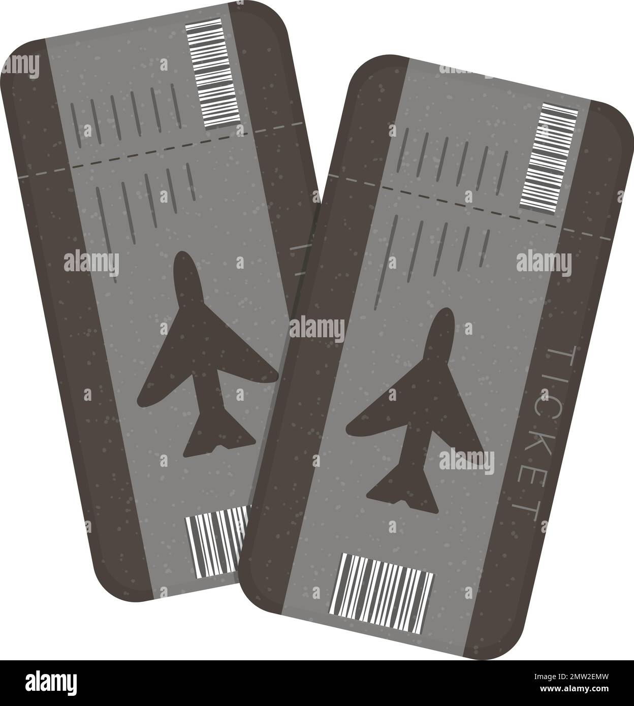 Vector flat illustration of plane tickets. Flight admission card icon ...