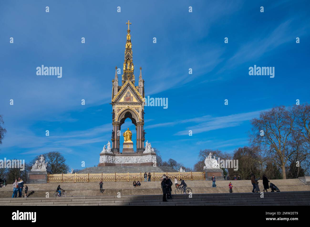 The Albert Memorial in Kensington Gardens, a memorial commissioned by ...