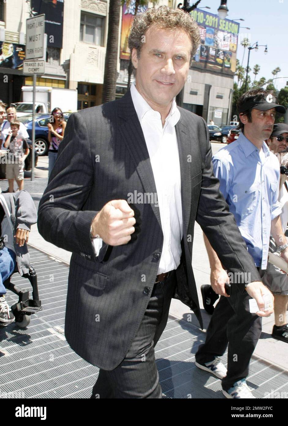 Actor Will Ferrell signs autographs, shakes hands with fans and smiles ...