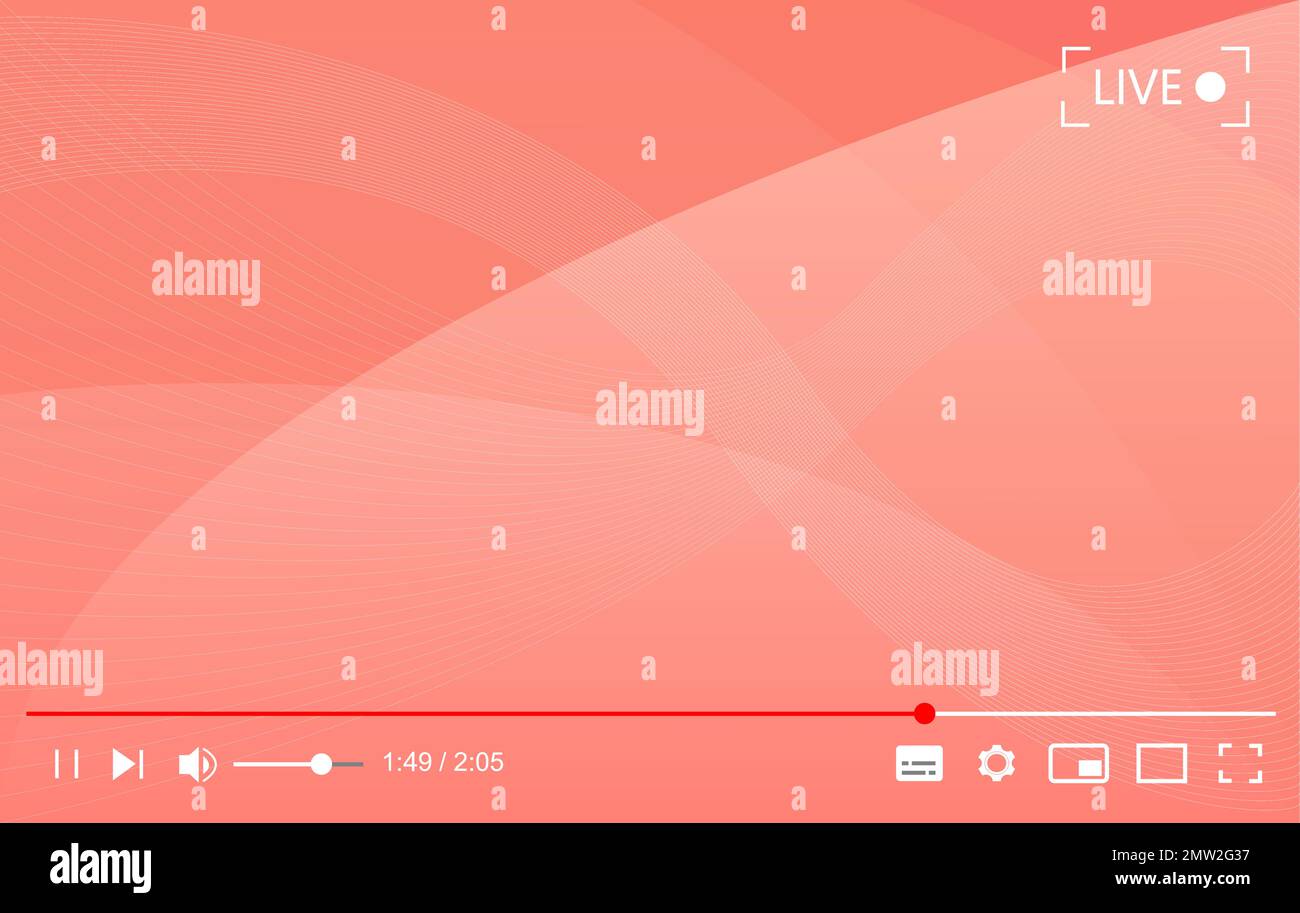 Multimedia video player with blue wavy background, live streaming cover ...