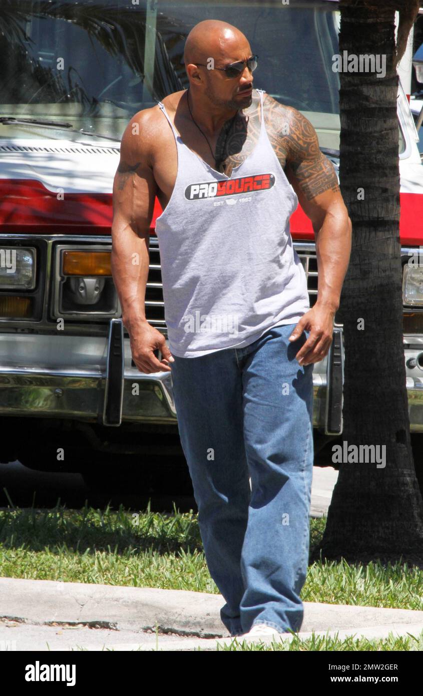 The Rock (aka Dwayne Johnson) and Mark Wahlberg film scenes on location ...