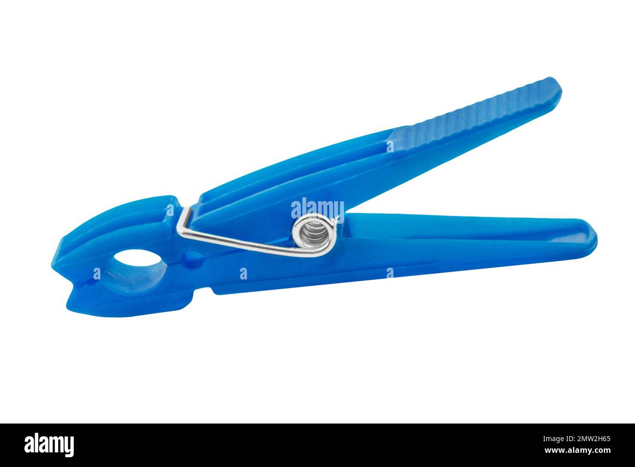 1 blue clothespin isolated on white background Stock Photo - Alamy
