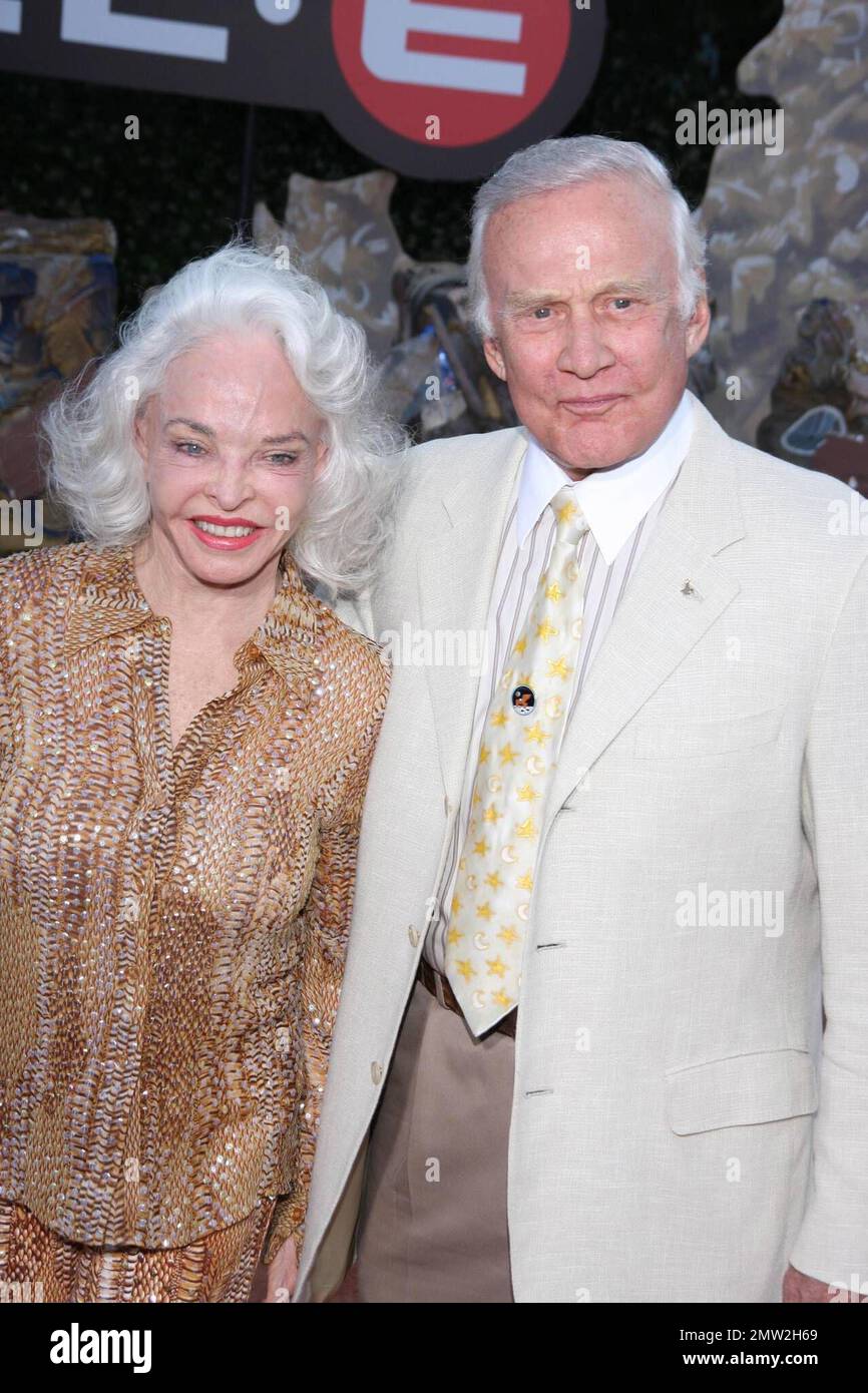 Lois Aldrin and Buzz Aldrin arrive for the world premiere of WALL-E at ...