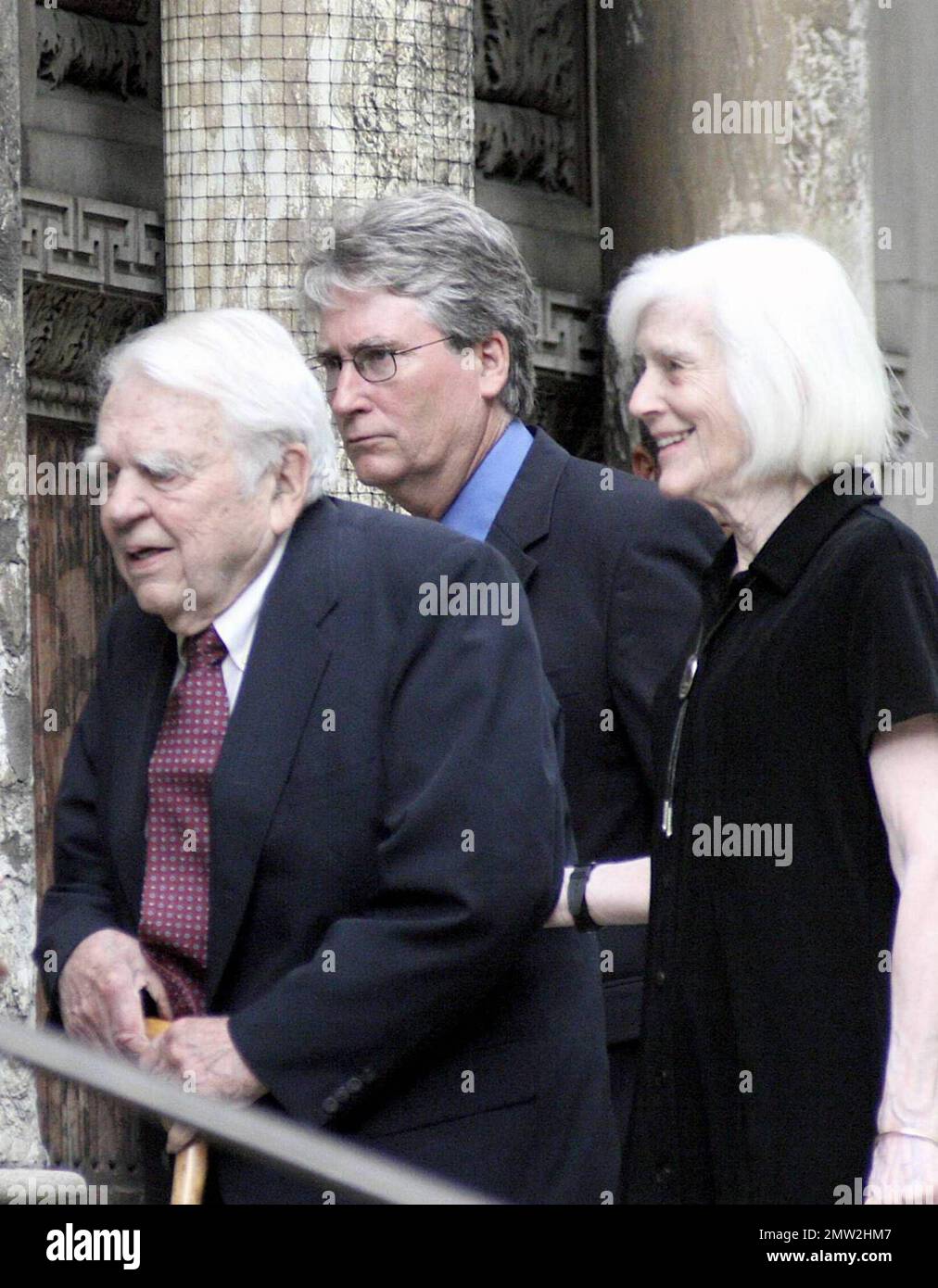 Andy Rooney, wife Margie and son Brian attend Walter Cronkite's funeral ...