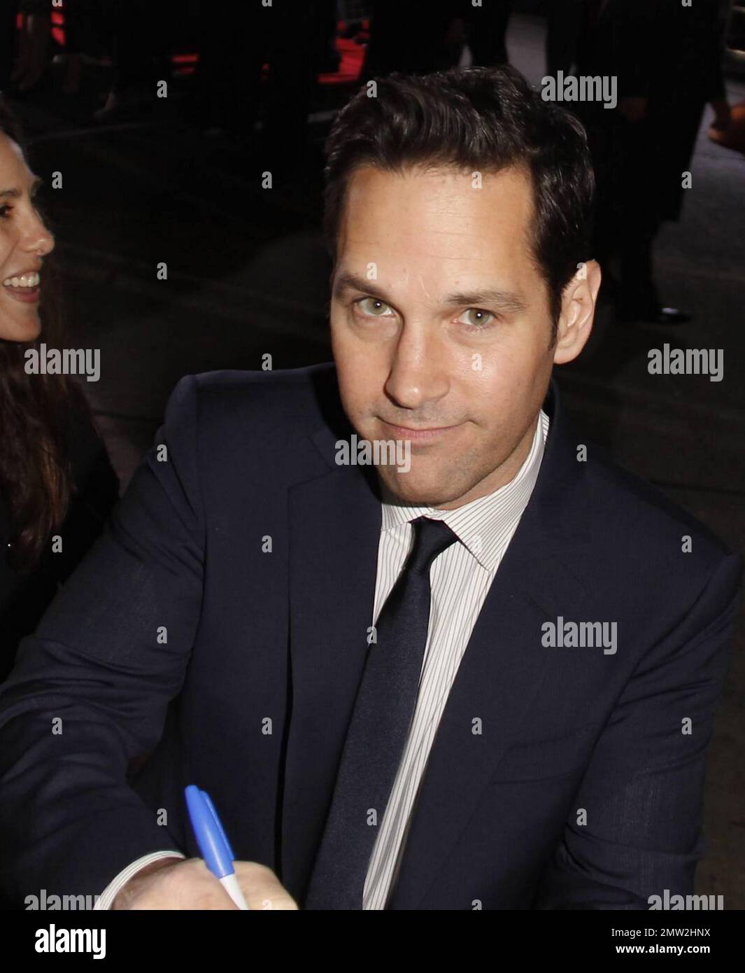 Paul Rudd greets fans and signs autographs at the Los Angeles Premiere ...