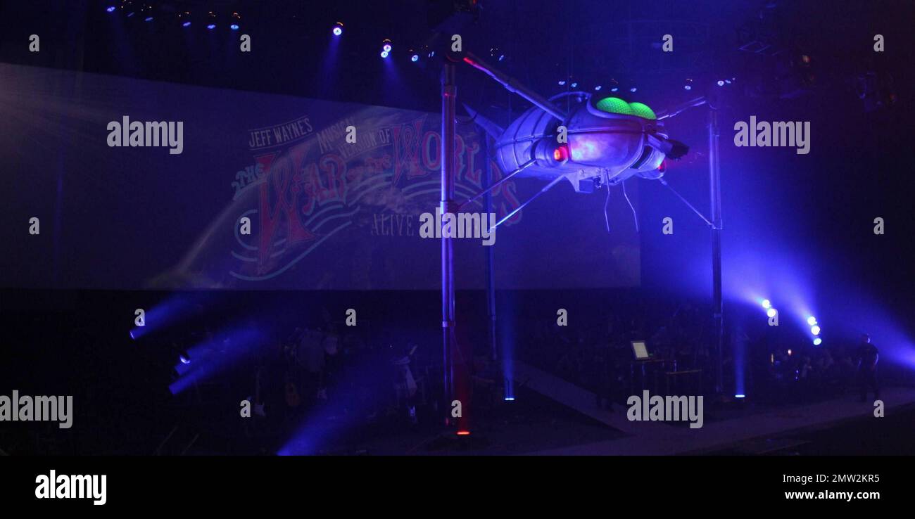 The stage during a performance of composer and producer Jeff Wayne's ...