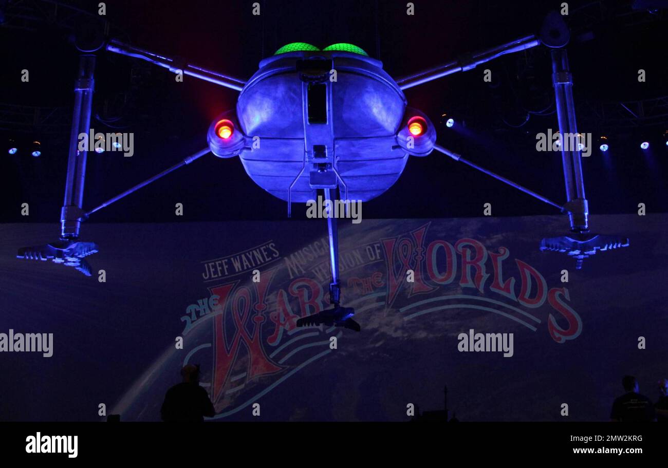 The stage during a performance of composer and producer Jeff Wayne's ...