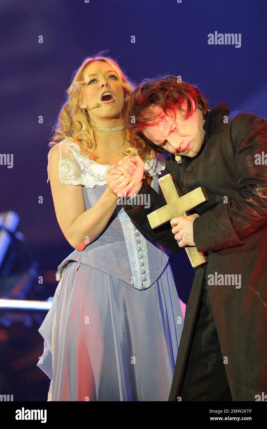 Liz McClarnon and Rhydian Roberts during a performance of composer and ...