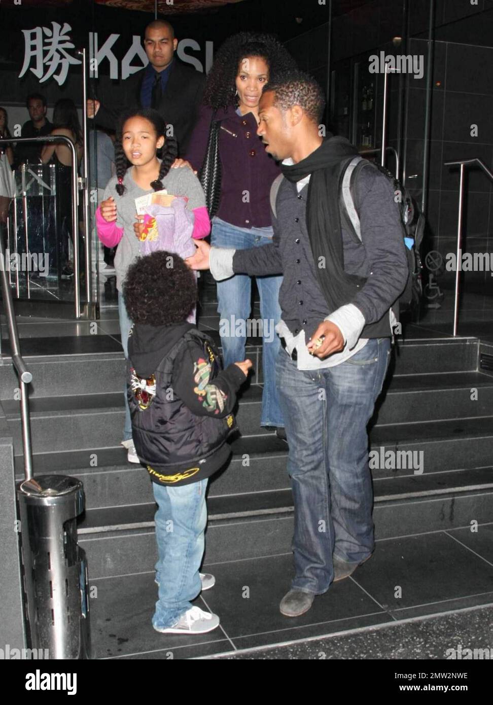 Damon Wayans and family leave the restaurant Katsuya after a family ...