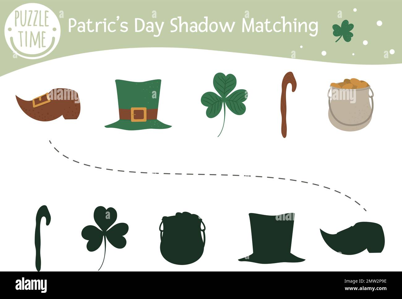Saint Patrick’s Day shadow matching activity for children. Preschool ...