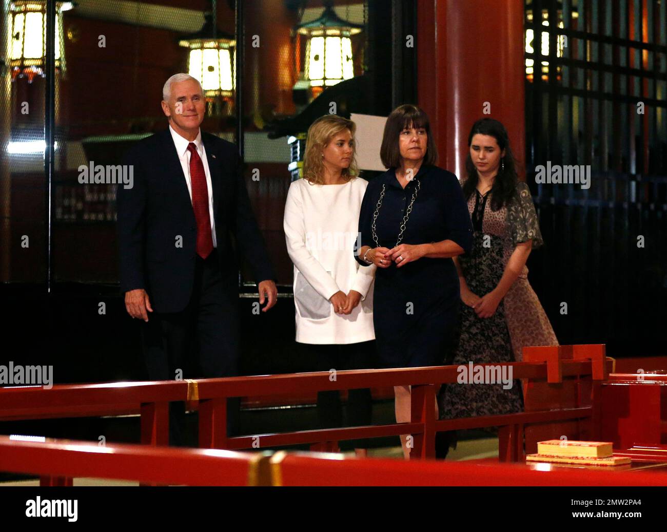 U.S. Vice President Mike Pence, left, and his wife Karen, second from ...