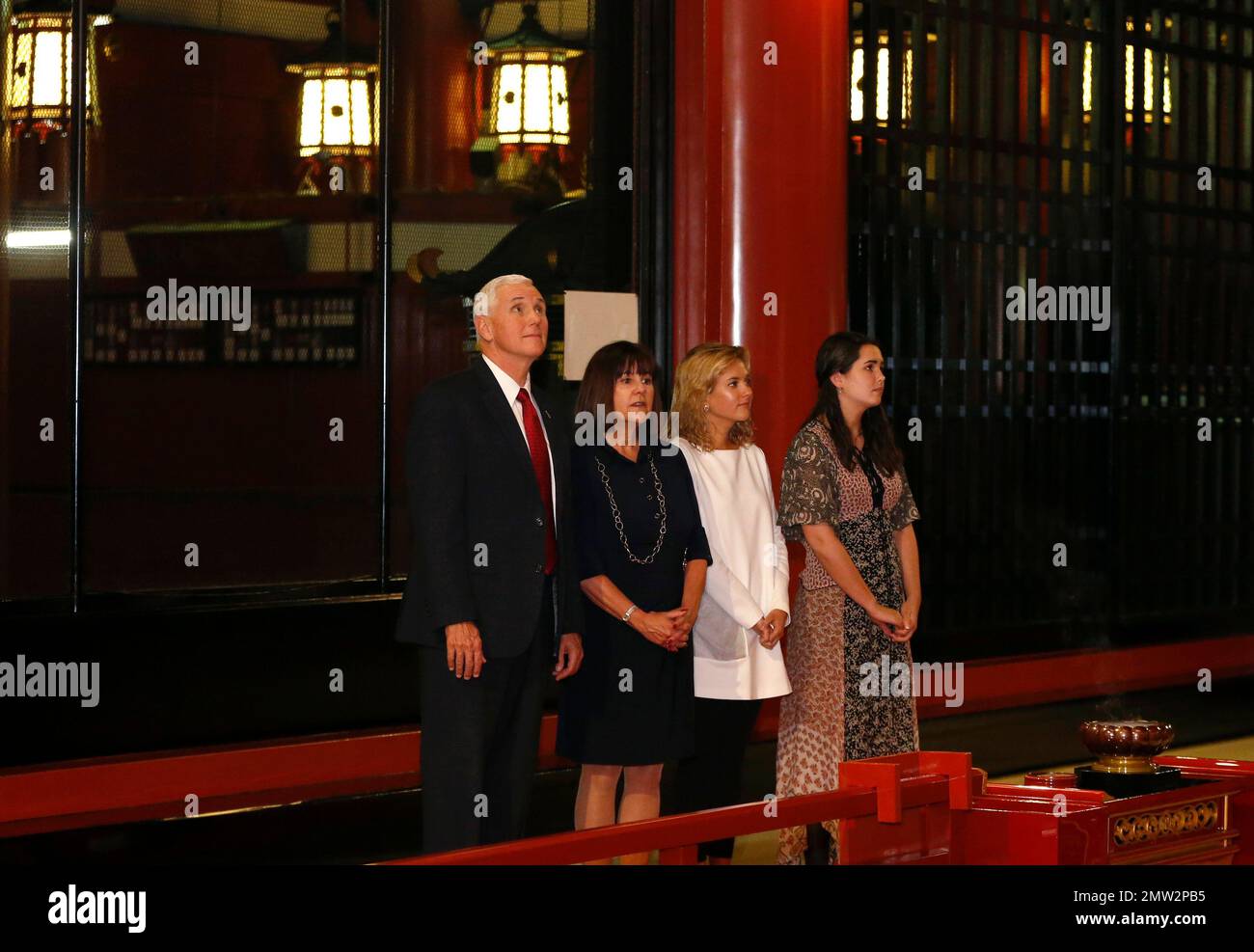 U.S. Vice President Mike Pence, left, and his wife Karen, second from ...