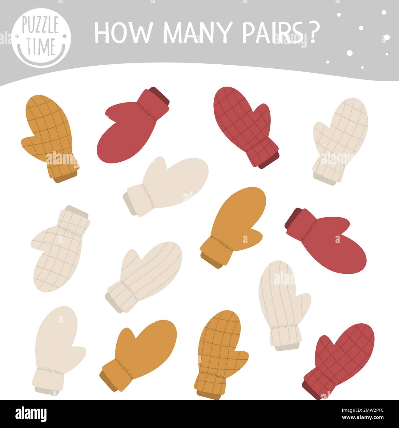 Find two same mittens. Winter matching activity for preschool children ...