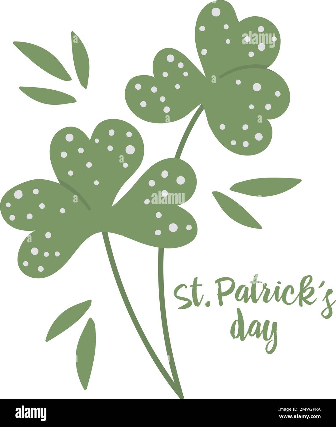 Vector flat clover leaf illustration. Cute spring icon. St. Patrick’s ...