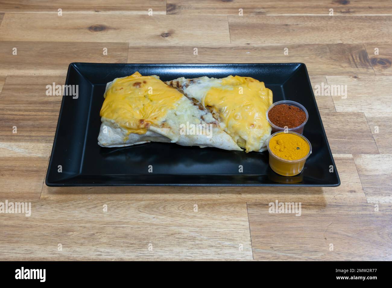Mexican dishe culinary Still Life. Tacos with meat, fried egg, cheese ...