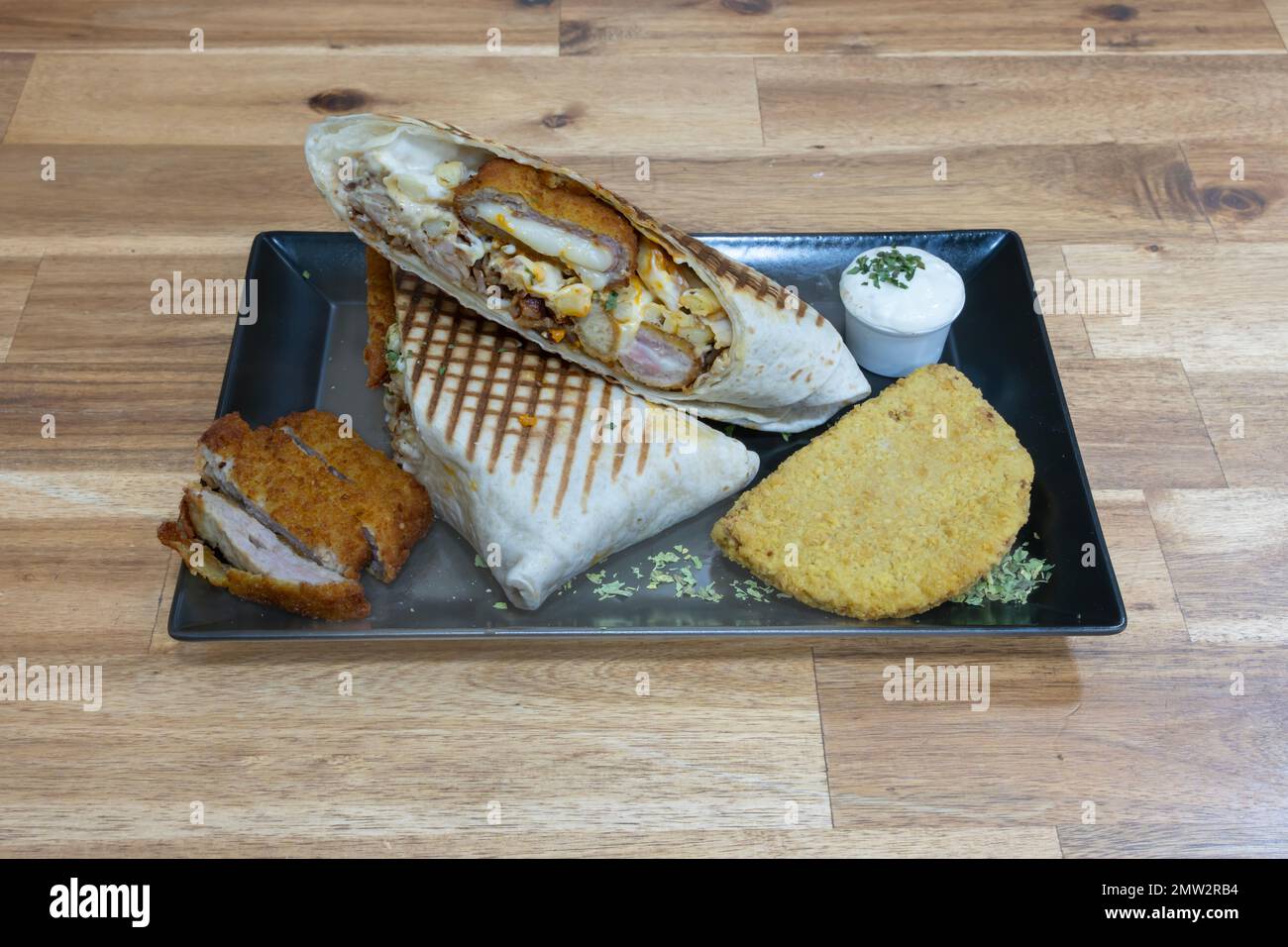 Mexican dishe culinary Still Life. Tacos with meat blue cord, fried egg ...