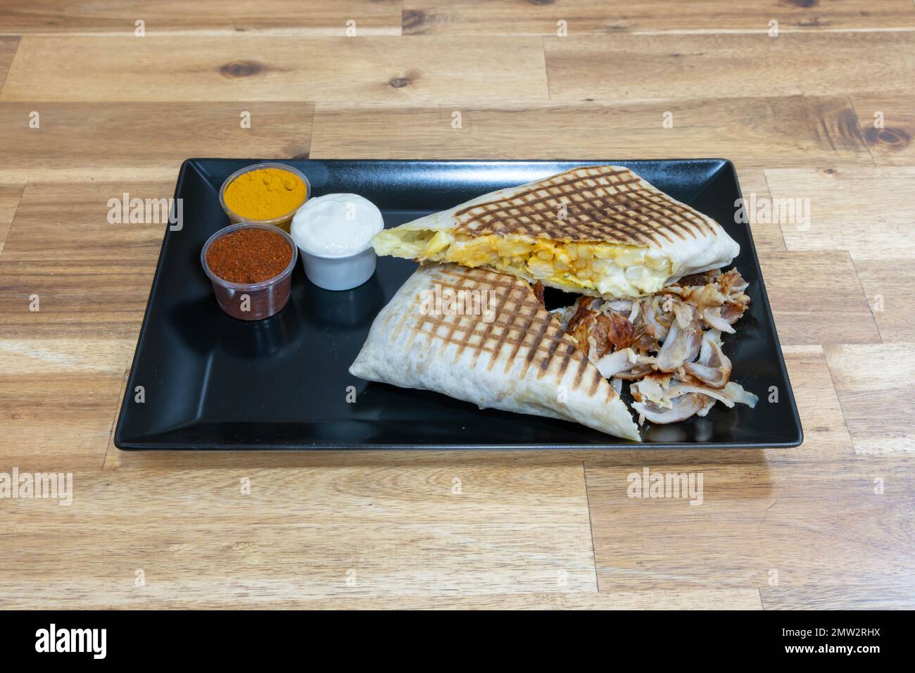 Mexican dishe culinary Still Life. Tacos Kebab with grilled lamb and ...