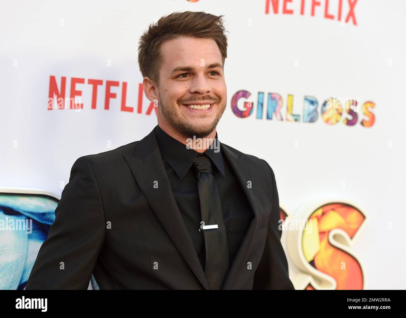 Johnny Simmons arrives at the Los Angeles premiere of "Girlboss" at ...