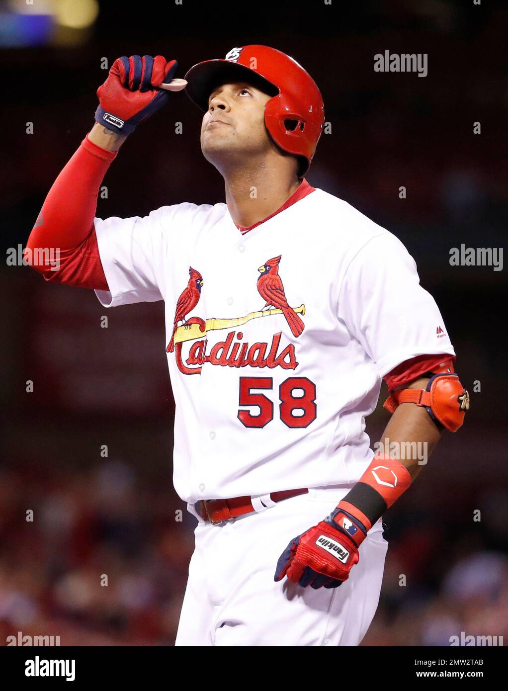 St. Louis Cardinals' Jose Martinez celebrates after hitting an RBI ...