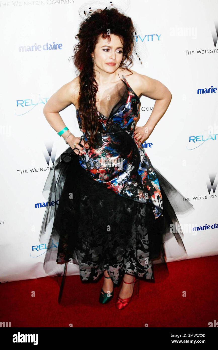 Helena Bonham Carter wears a Vivienne Westwood dress and mismatched ...