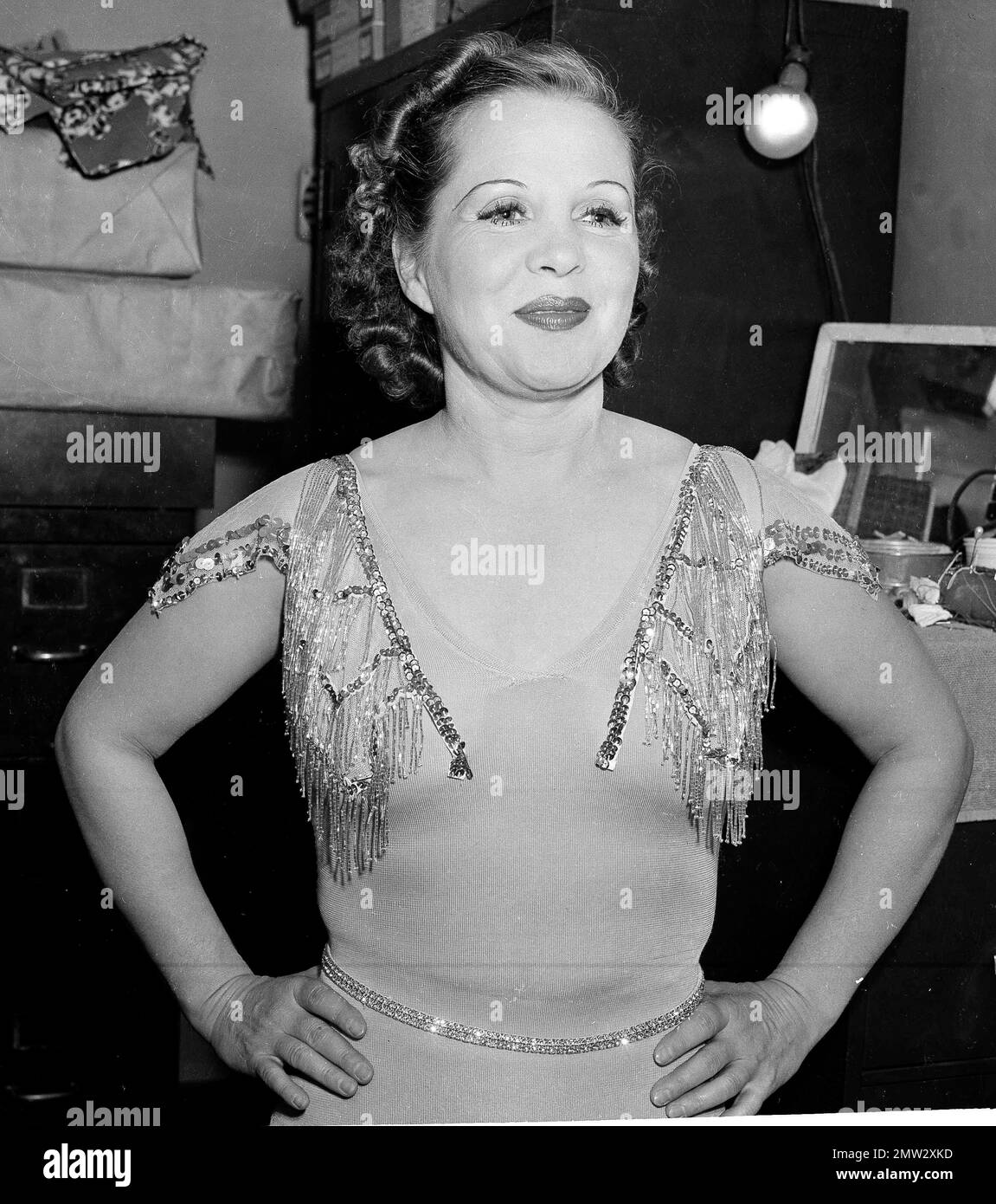 Trapeze artist and equestrian Jennie Rooney is pictured backstage in ...