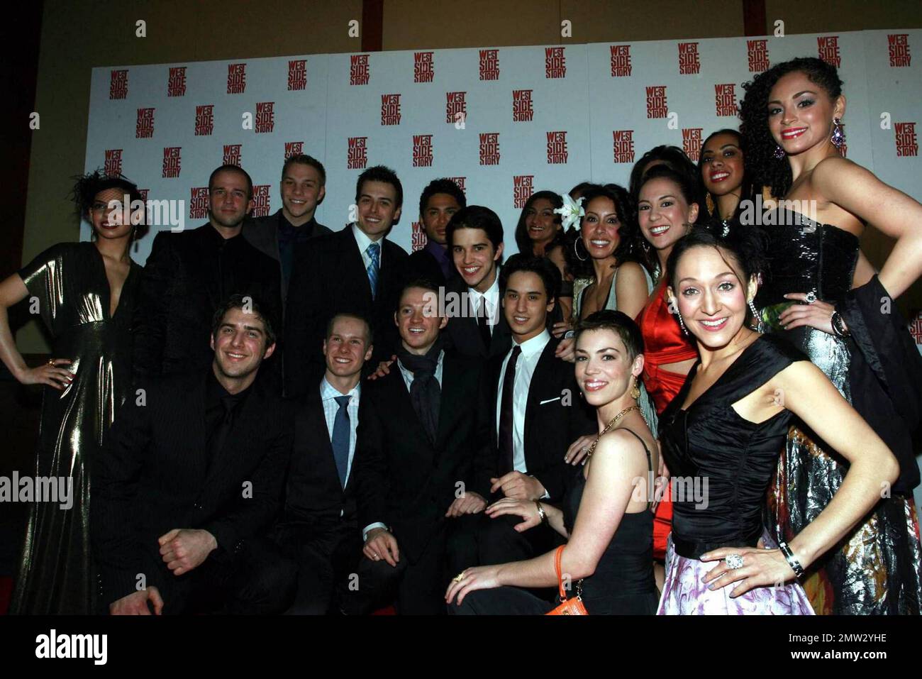 Castmembers who play the "Jets" and the "Sharks" gangs in WEst Side Story attend the star ...