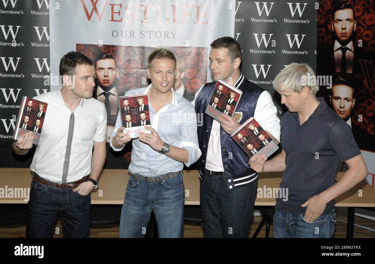Westlife signs copies of their new book, "Our Story" at Waterstone's ...