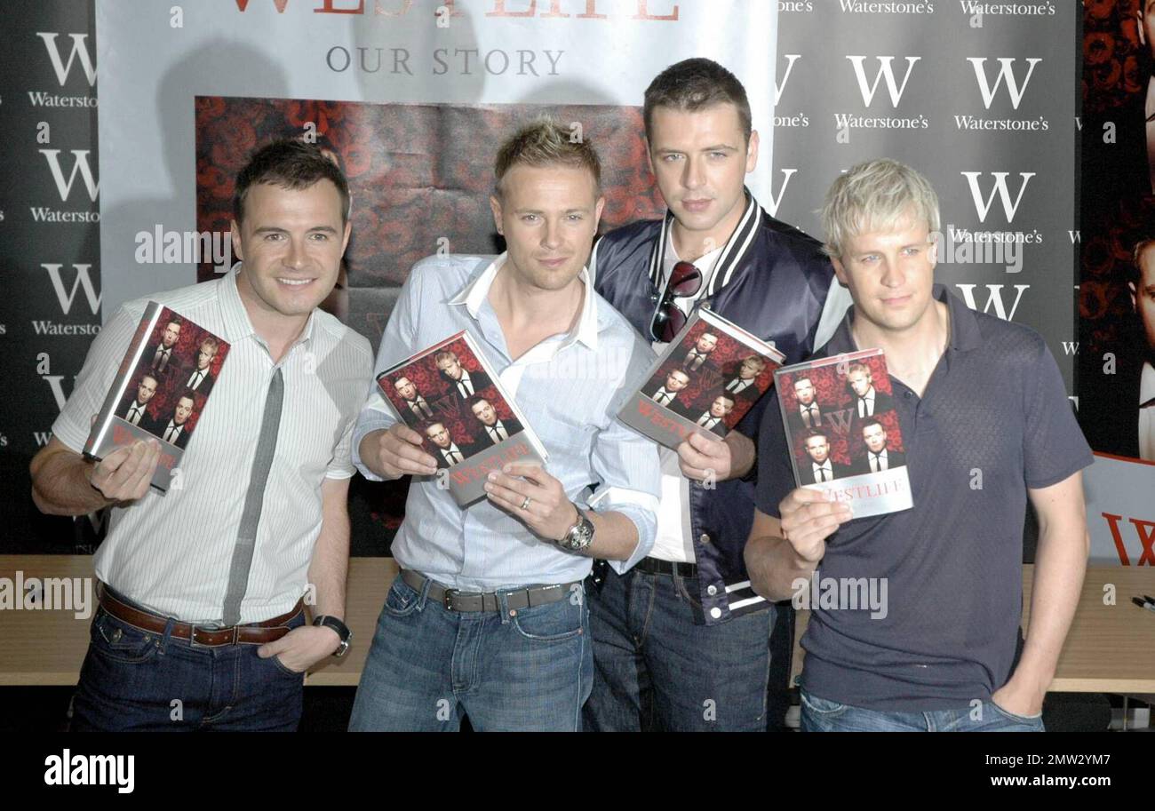 Westlife signs copies of their new book, "Our Story" at Waterstone's ...