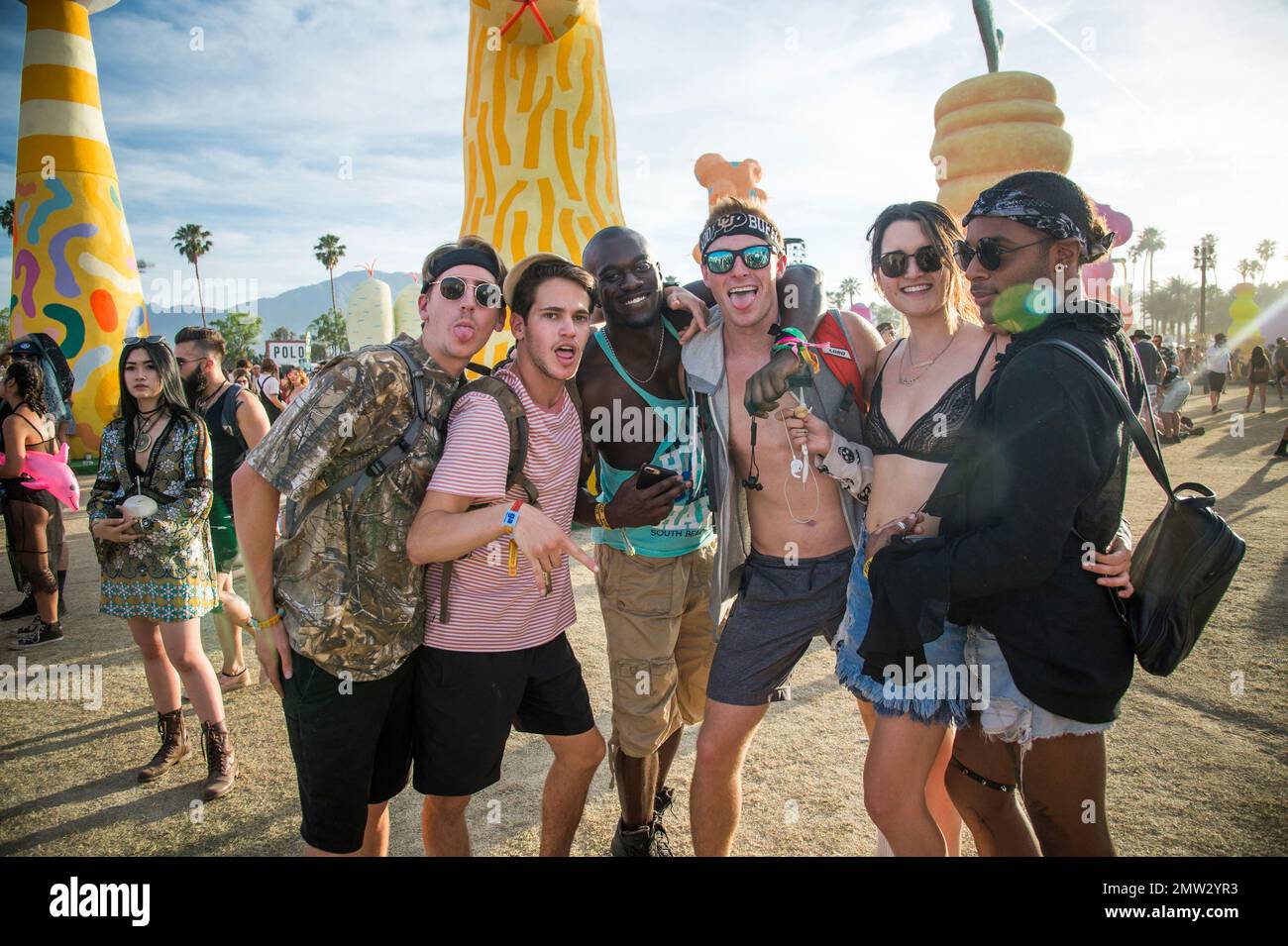 Festival goers seen at Coachella Music & Arts Festival at the Empire ...