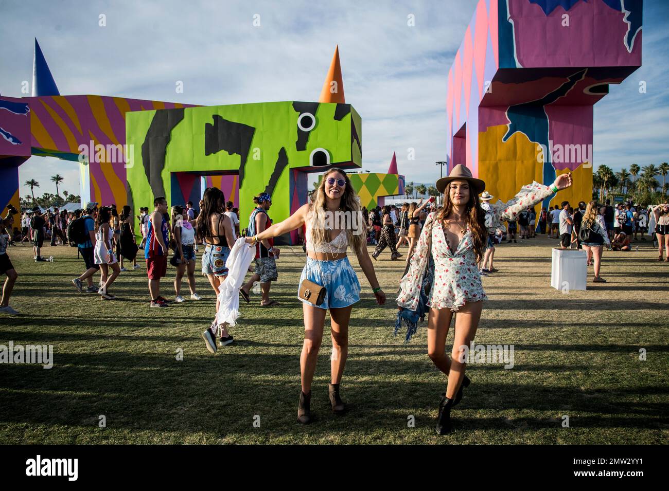Festival goers seen at Coachella Music & Arts Festival at the Empire ...