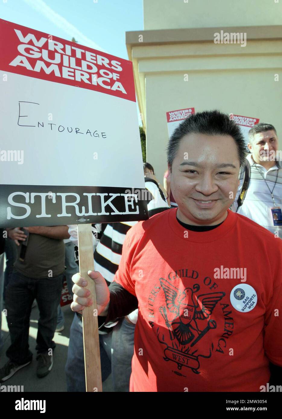 "Entourage" star Rex Lee attends the WGA "Diversity Day" on the picket ...