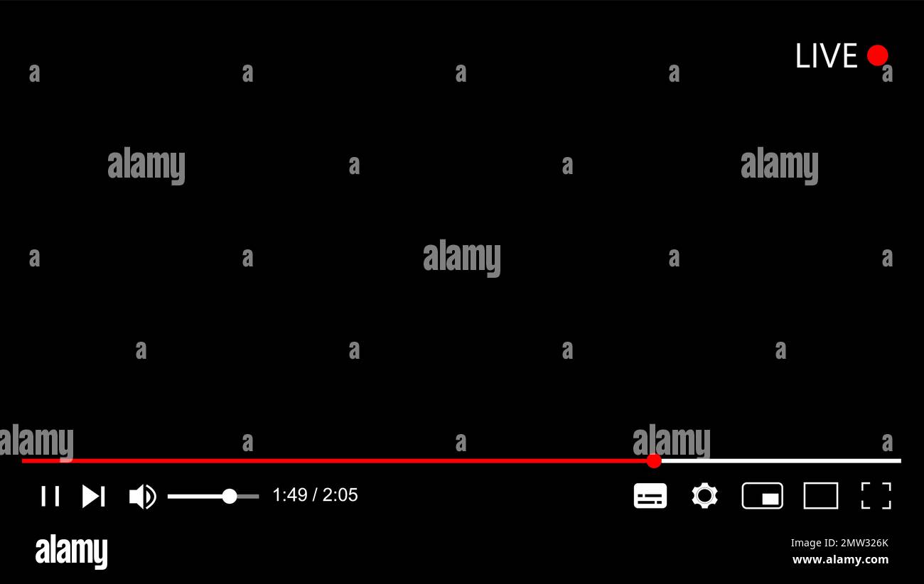 Live video streaming player shape, broadcasting vector illustration ...