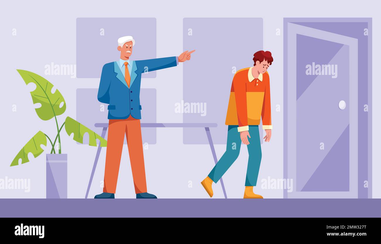 Fired employee leaving office Stock Vector Images - Alamy