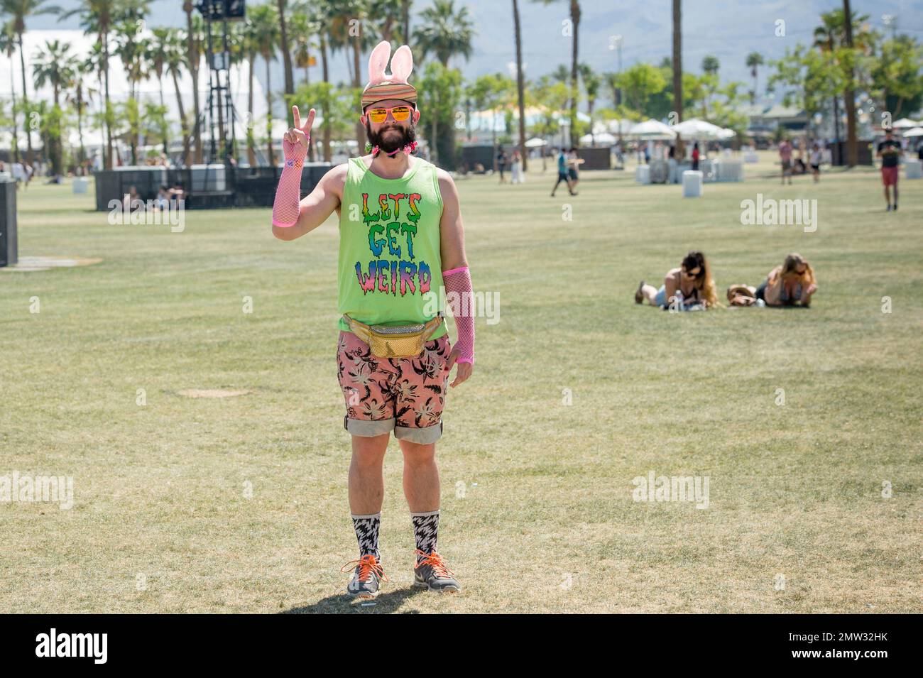 A festival goer seen at Coachella Music & Arts Festival at the Empire ...