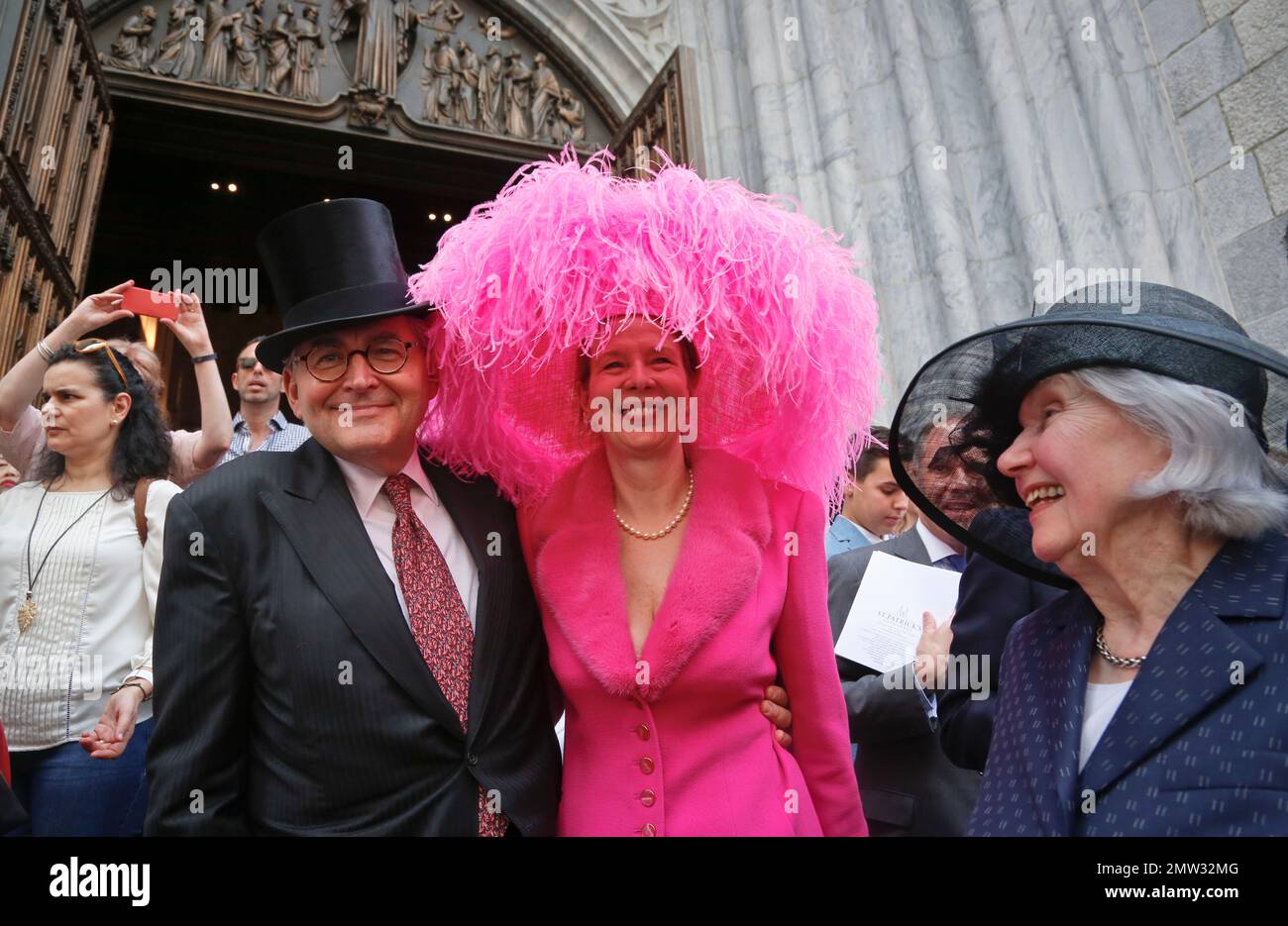 Cynthia Gable, center, from Easton, Conn., leaves Mass at St. Patrick's ...