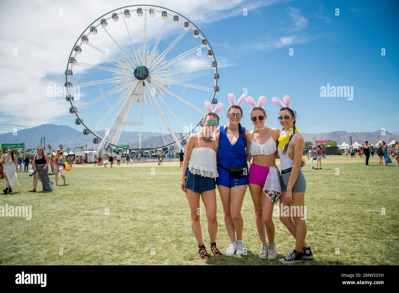 Festival goers Isabel Baumgarten, from left, Cassie Mohr, Sydney Issac ...