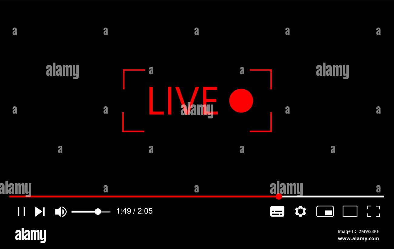 Live video streaming player shape, broadcasting vector illustration ...